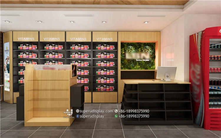 Customized Health Display Shelves for Modern Health Food Shops