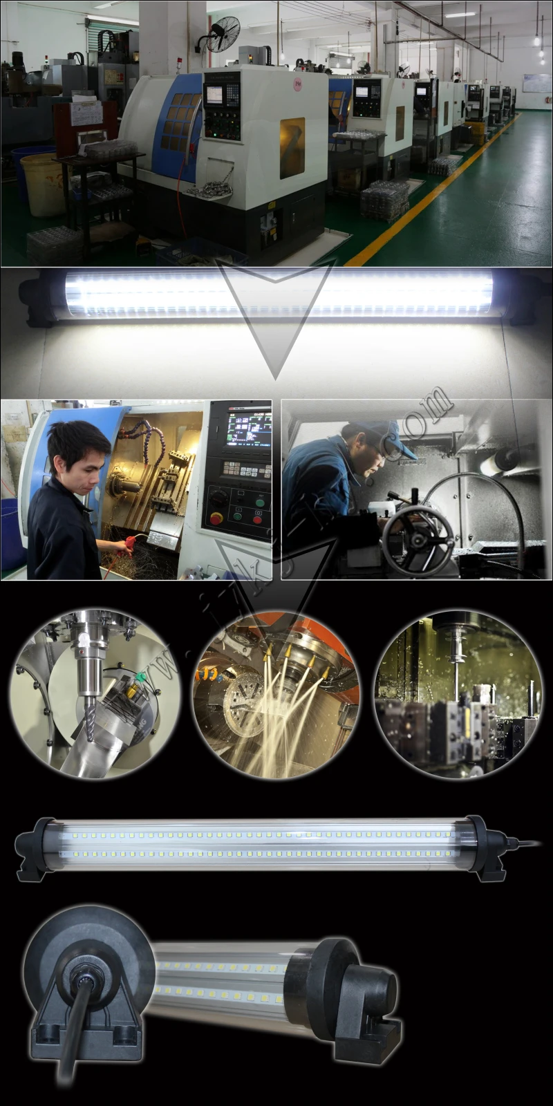 Ip67 Led Machine Light Articulated Cnc Led Light 9w Long Arm Type - Buy ...