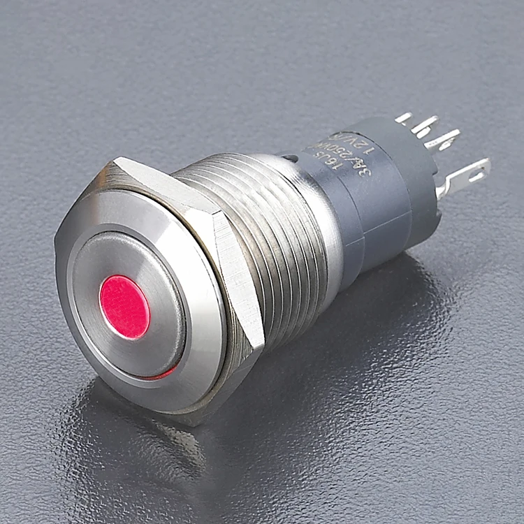 customized Led illuminated momentary push button LED metal switch ...