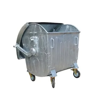 1100l Galvanized Bin Metal Garbage Container 1100 Litres With Wheels ...