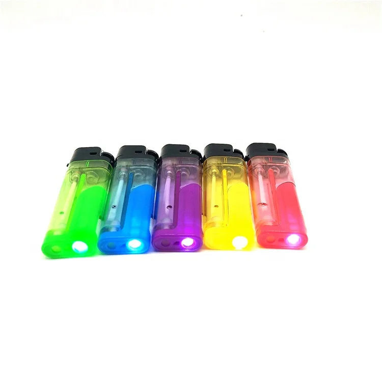Bulk Cigarettes Lighter Cool Led Light Refillable Gas Lighter - Buy ...