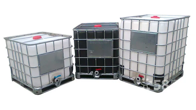 1000L Chemical Plastic IBC Tank Metal Frame Water Tank 100% PE Material ...