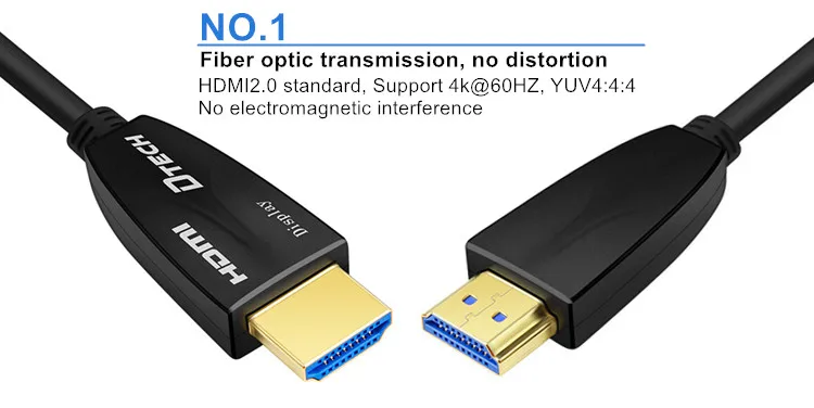 DTECH 4K 60Hz 18Gbps High Speed Long Length UHD Video HDMI Optic Fiber ...