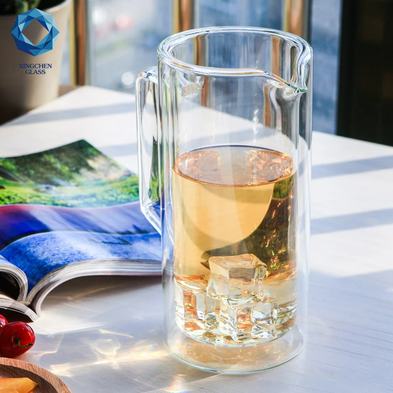 Big Size Double Wall Glass Beer Jug - Sustainable & Durable