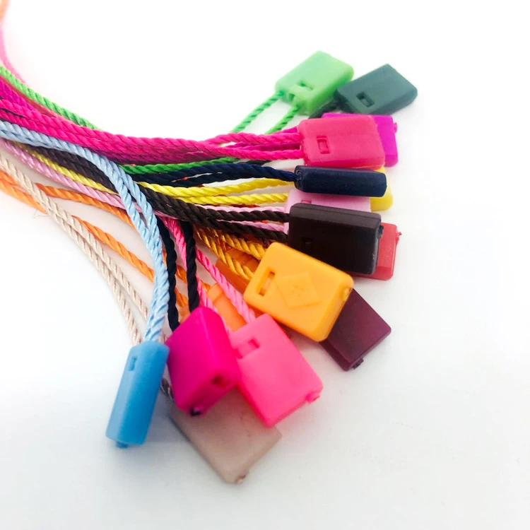Custom Hang Tag String Bullet Seal Lock With Color Wax Cotton Cord ...