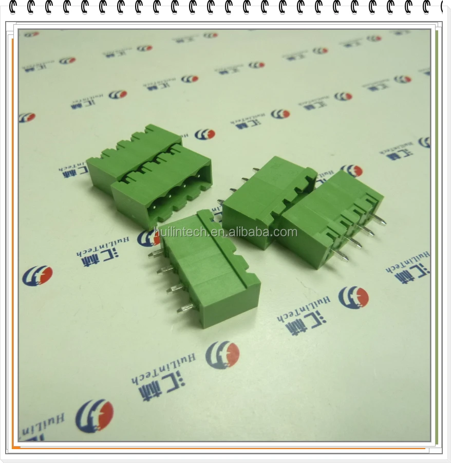 Pcb Wiring Connector Dinkle Male Plug 5.0mm Green Terminal Block - Buy ...
