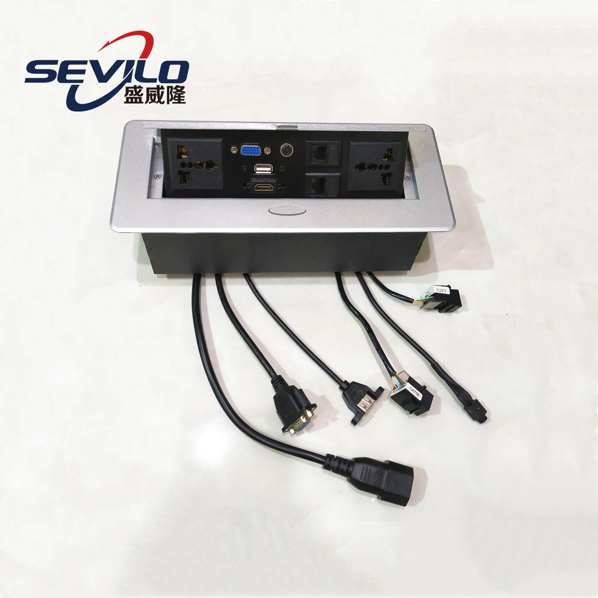 Hidden Office Meeting Desk Table Pop up Power Sockets for Conference