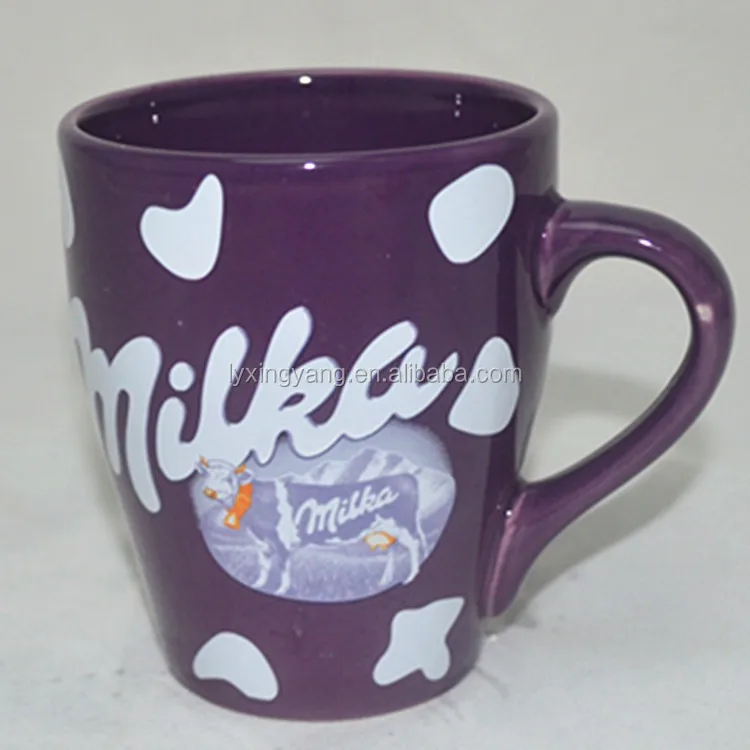 Eco-Friendly Feature Purple Color Decal Ceramic Milka Cup , Linyi ...