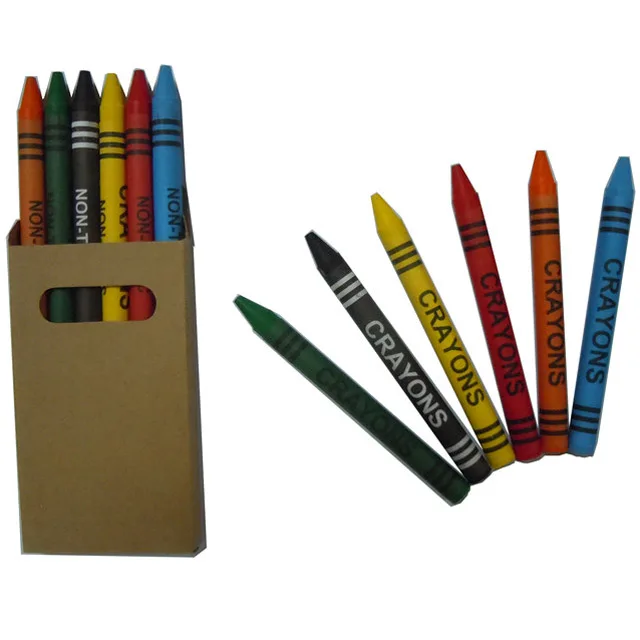 6 Colors Crayon Drawing Pen Multi Color Non-toxic Custom Crayon School ...