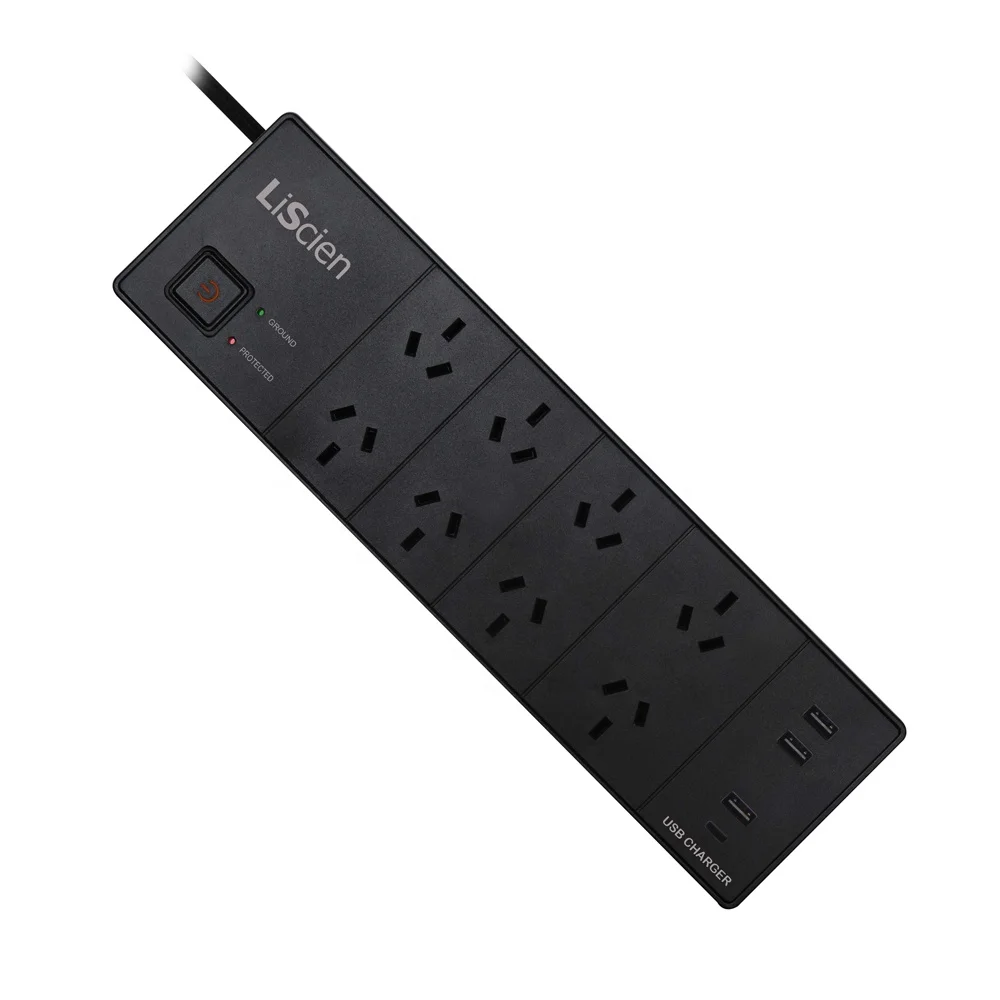 8 Way Power Board With Surge Protector Outlet With 3 Usb A And 1 Type C ...