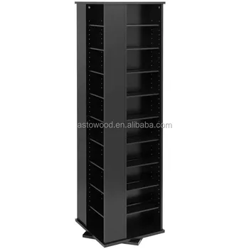 Large Four Sides Spinning Tower Cd Dvd Storage Cabinet Black Color ...