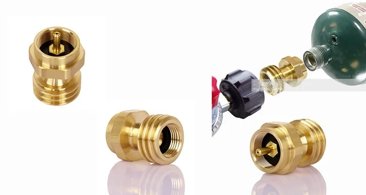 LPG Gas Bottle Transfer Adapter - Solid Brass & Heat Resistant