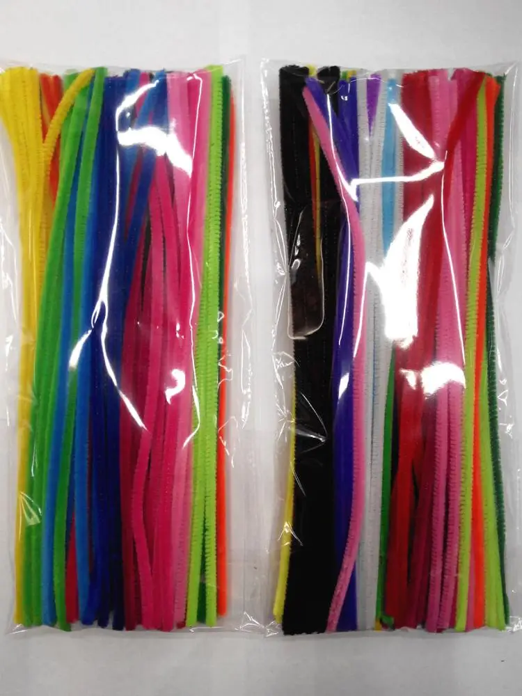 12 Inch X 6mm Assorted Color Diy Metallic Glitter Fluffy Sticks ...