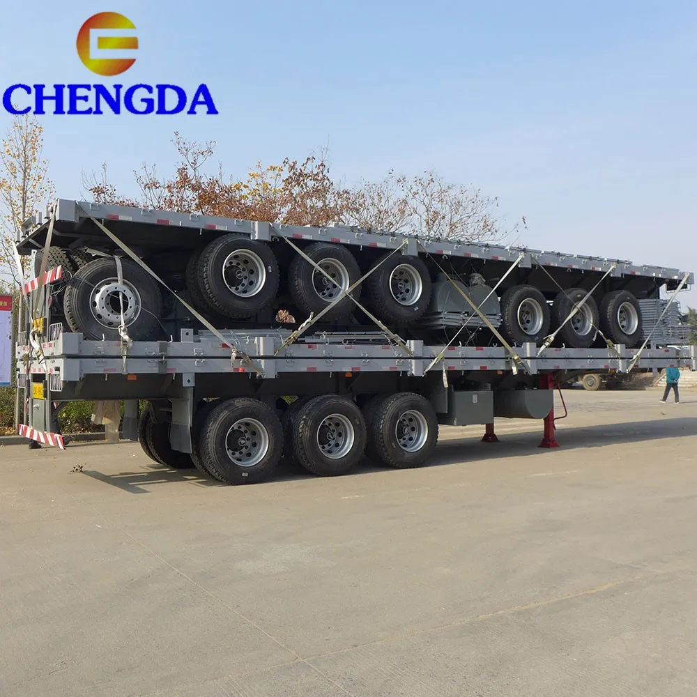 40ft Roro Ship Container Flatbed Vehicle Semi Trailer for Sale