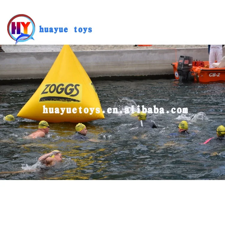 Customized Large Logo Floating Inflatable Triangle Buoy