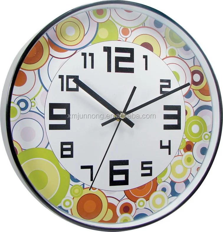 Modern Picture Round Plastic Wall Decorative Analog Clock - Buy Round ...
