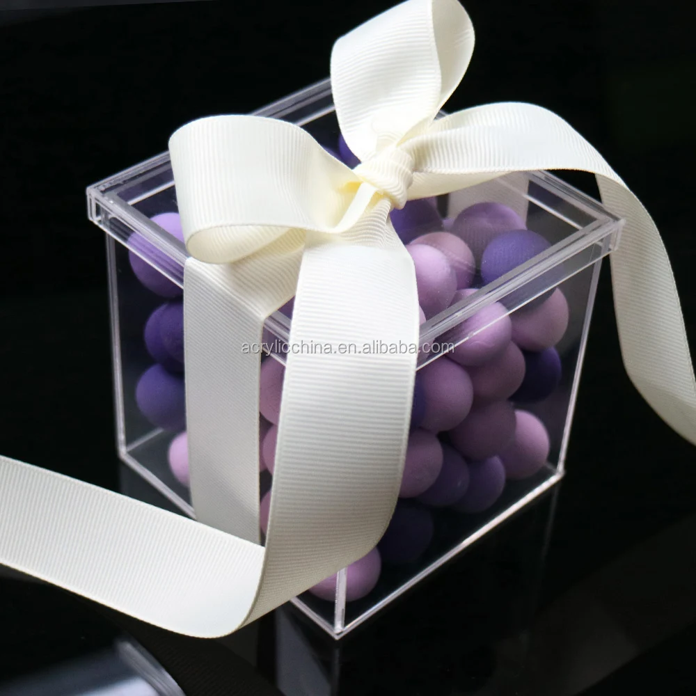 Transparent Mini Acrylic Gift Box Small Personalized Favor Acrylic Box ...
