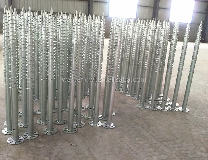 Adjustable Solar Ground Screw Pole Anchor For Solar System Foundation ...