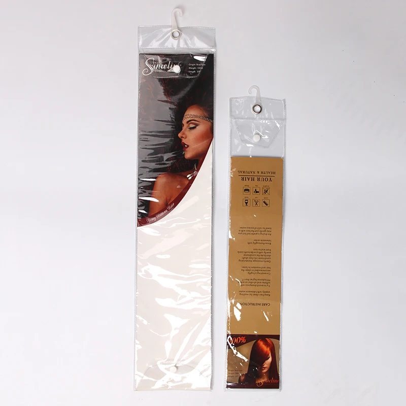 Sinicline Custom Logo Clear Plastic Packaging for Hair Extensions