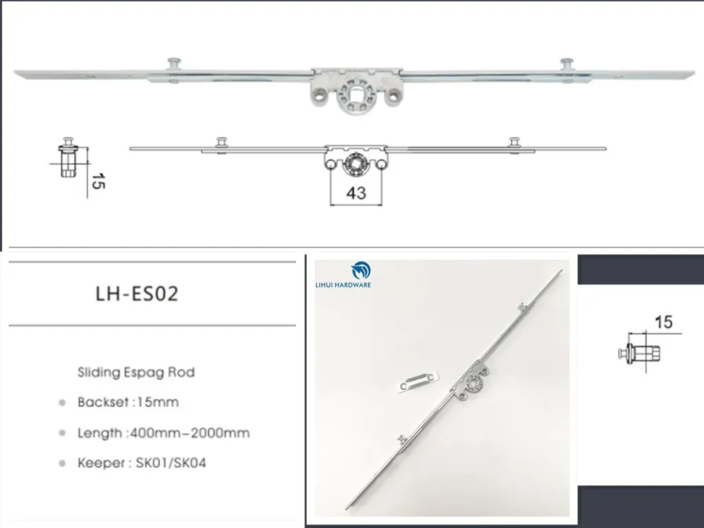 UPVC Window and Door Hardware - Espagnolette Transmission Rods