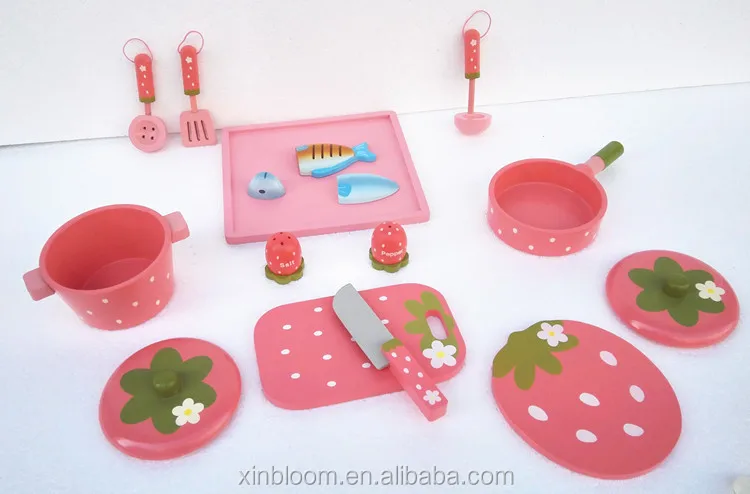 Japanese Strawberry Kids Large Girls Wooden Kitchen Toy