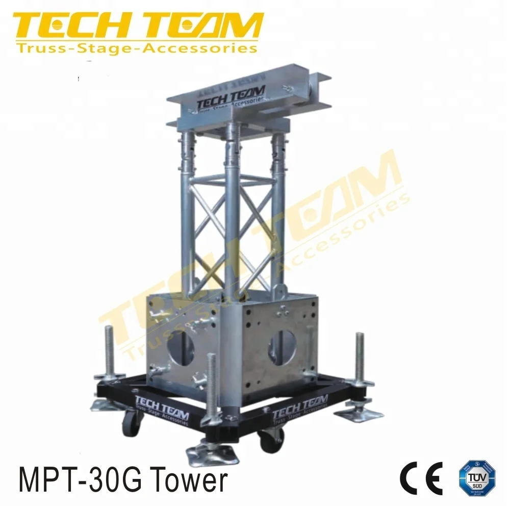 TECH TEAM MPT-30G Telescopic Lifting Tower Truss System Aluminum Ground ...
