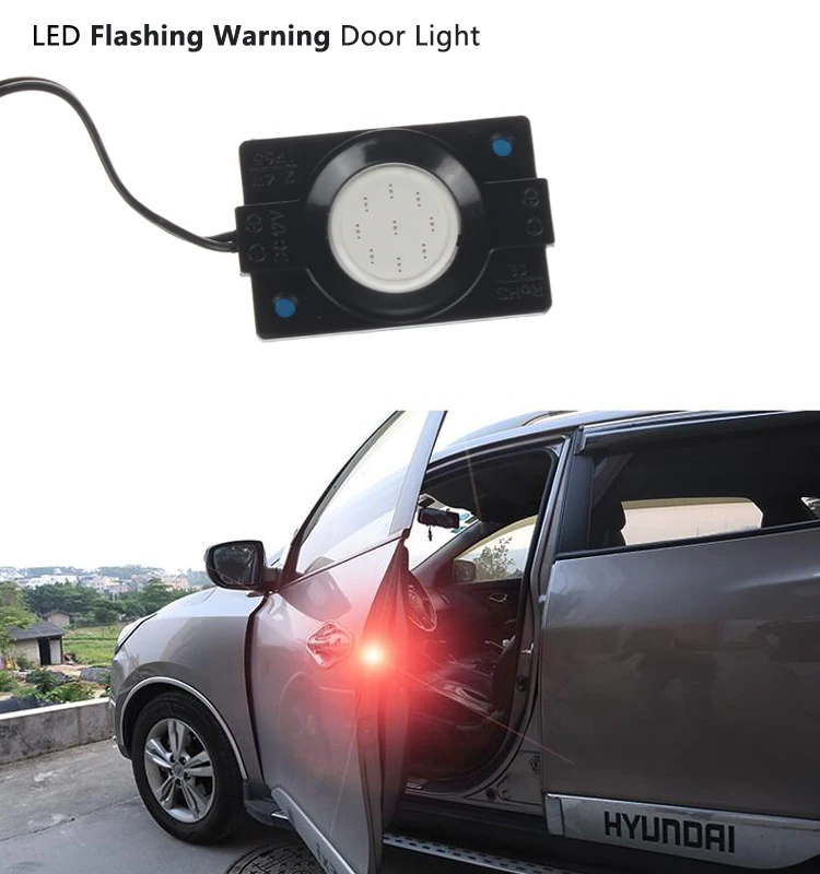 Universal Car Door Flashing Warning Lights - Red & Yellow