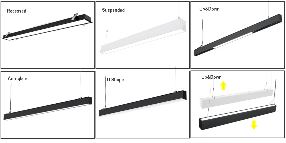 Aluminum Profile Trunking System Microprism Lens Led Linear Luminaire ...