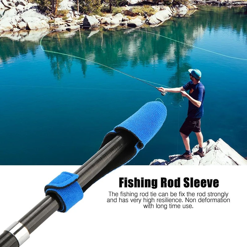 Fishing Rod Tip Cover and Tie Set Expandable Neoprene Fishing Rod Tip ...
