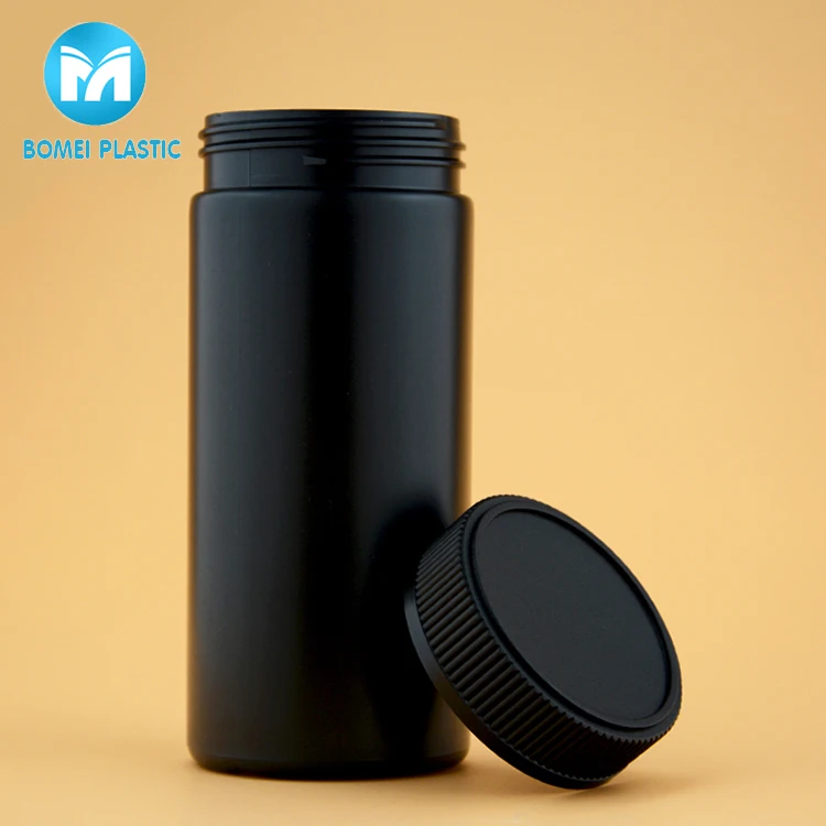 50cc to 250cc HDPE Pill Bottles - Child Proof & Matte Black