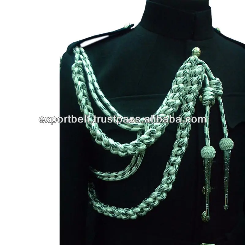 OEM Silver White Aiguillettes Shoulder Cord - Durable & Stylish