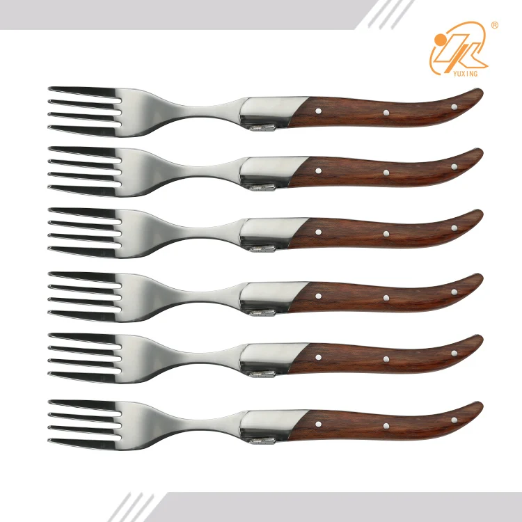 Different Wood Handle Laguiole Dinner Fork Wooden Handle Steak Fork Set ...