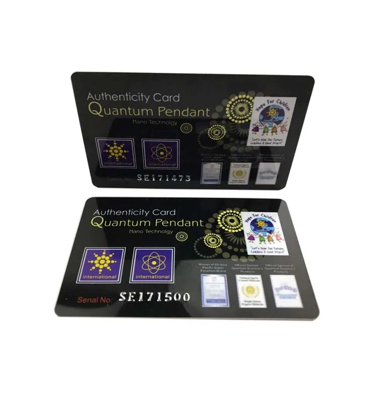 Nano Technology Authenticity Card - Quantum Ion Energy