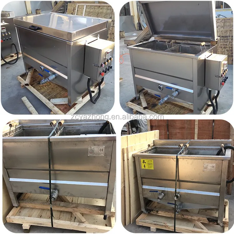 Small Scale Conveyor Belt Automatic Frying Machine Continuous Fryer ...