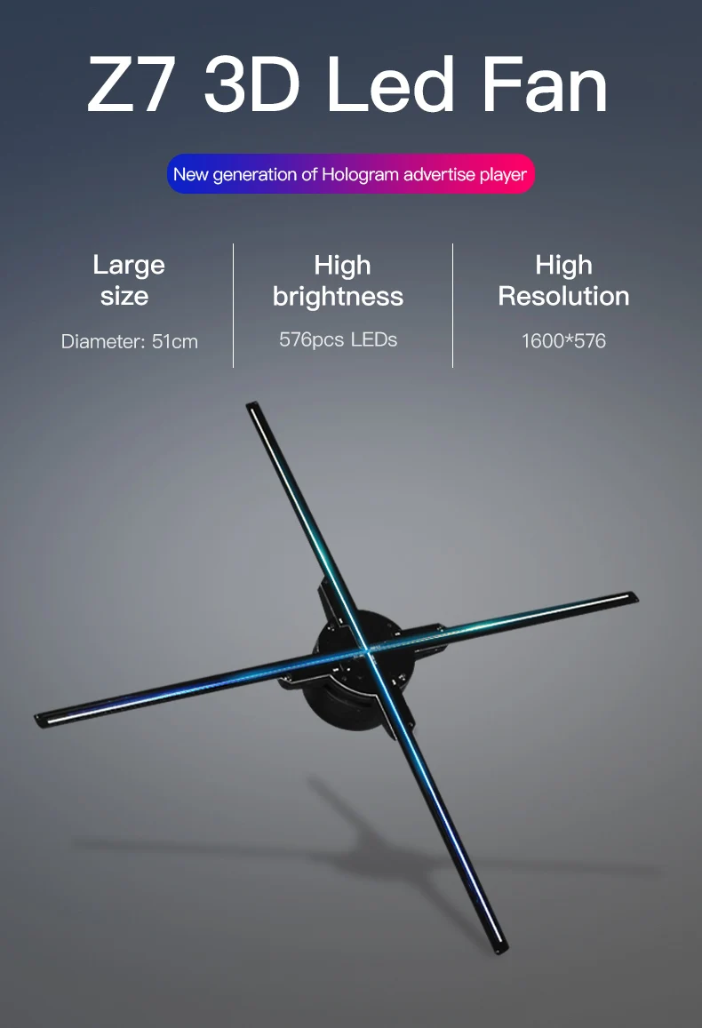 Dz52 New Product Backpack Holographic 3d Naked Eye Advertising 3d Hologram Led Fan - Buy ...