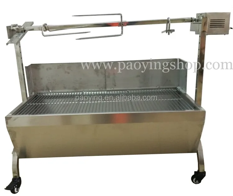 89cm Heavy Duty Stainless Steel Spit Roaster Rotisserie Charcoal BBQ ...
