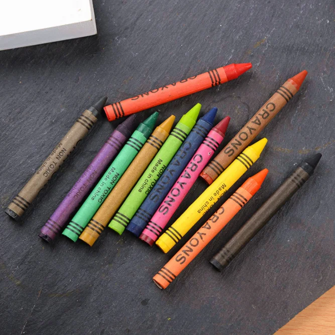 6 Colors Crayon Drawing Pen Multi Color Non-toxic Custom Crayon School ...