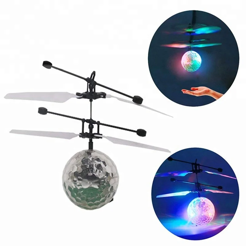 Flying Ball Drone Crystal Mini Induction Helicopter Flash LED Flying ...