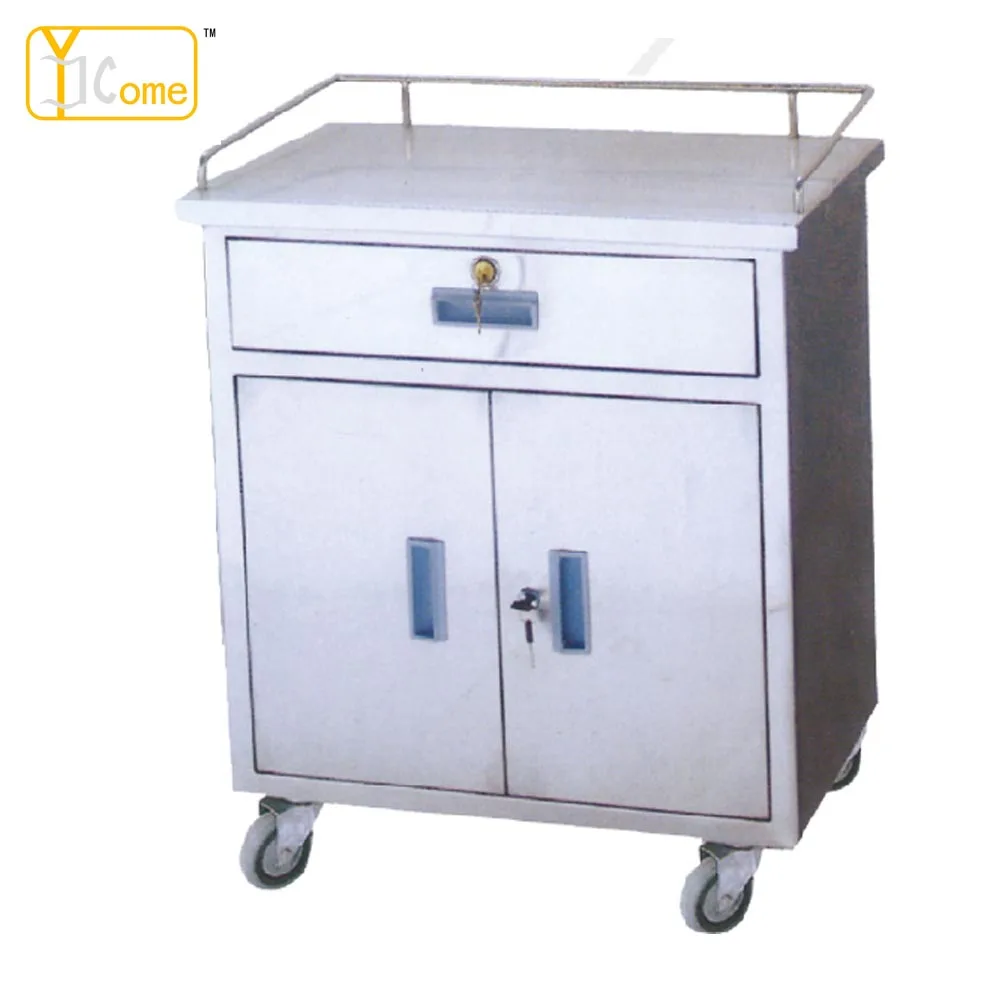 Ykk014 304 Stainless Steel Medical Trolly With Drawers And Commode ...