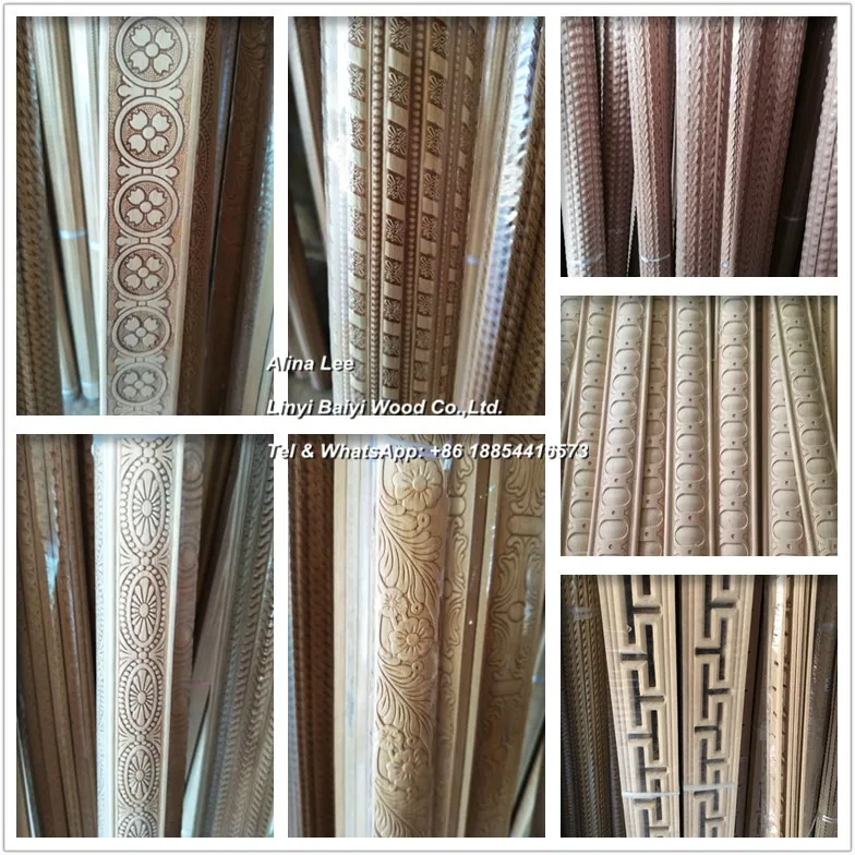 CNC Carved Wood Crown Molding - Premium Solid Wood Architectural ...