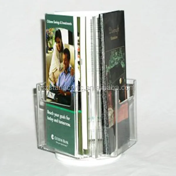Custom Countertop Standing Type 3 Tiers Acrylic Brochure Holder for A4 ...
