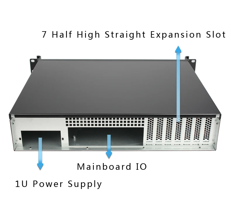 Aluminum Short 2U Rackmount Server Chassis for ATX Board
