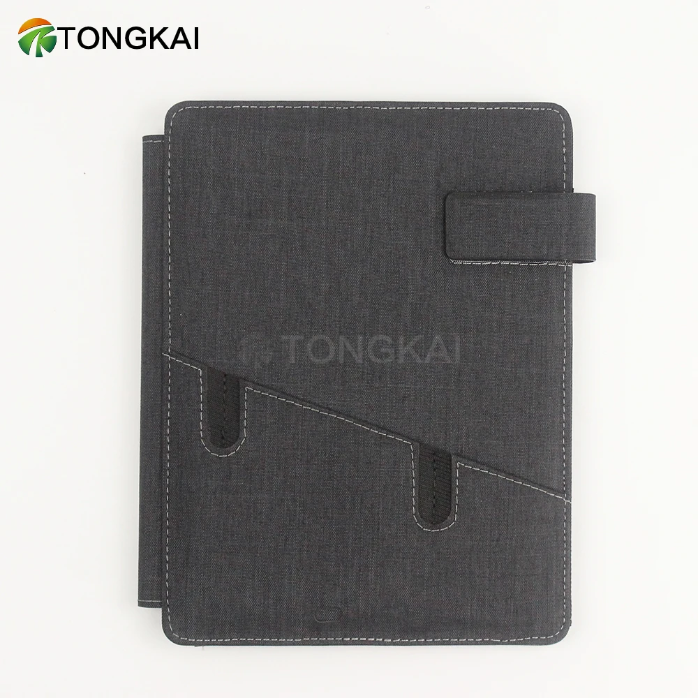 Customizable Style Gray Portfolio Folder With Magnetic Buckle Handle ...