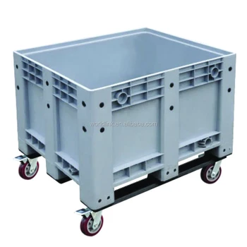 Heavy Duty Stackable Storage Plastic Pallet Boxes With Wheel Plastic ...