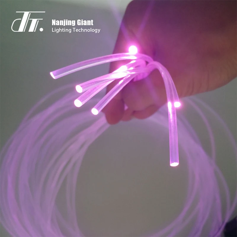 Pmma Side Glow Plastic Fiber Optic With Black Pvc Jacket For Pool ...