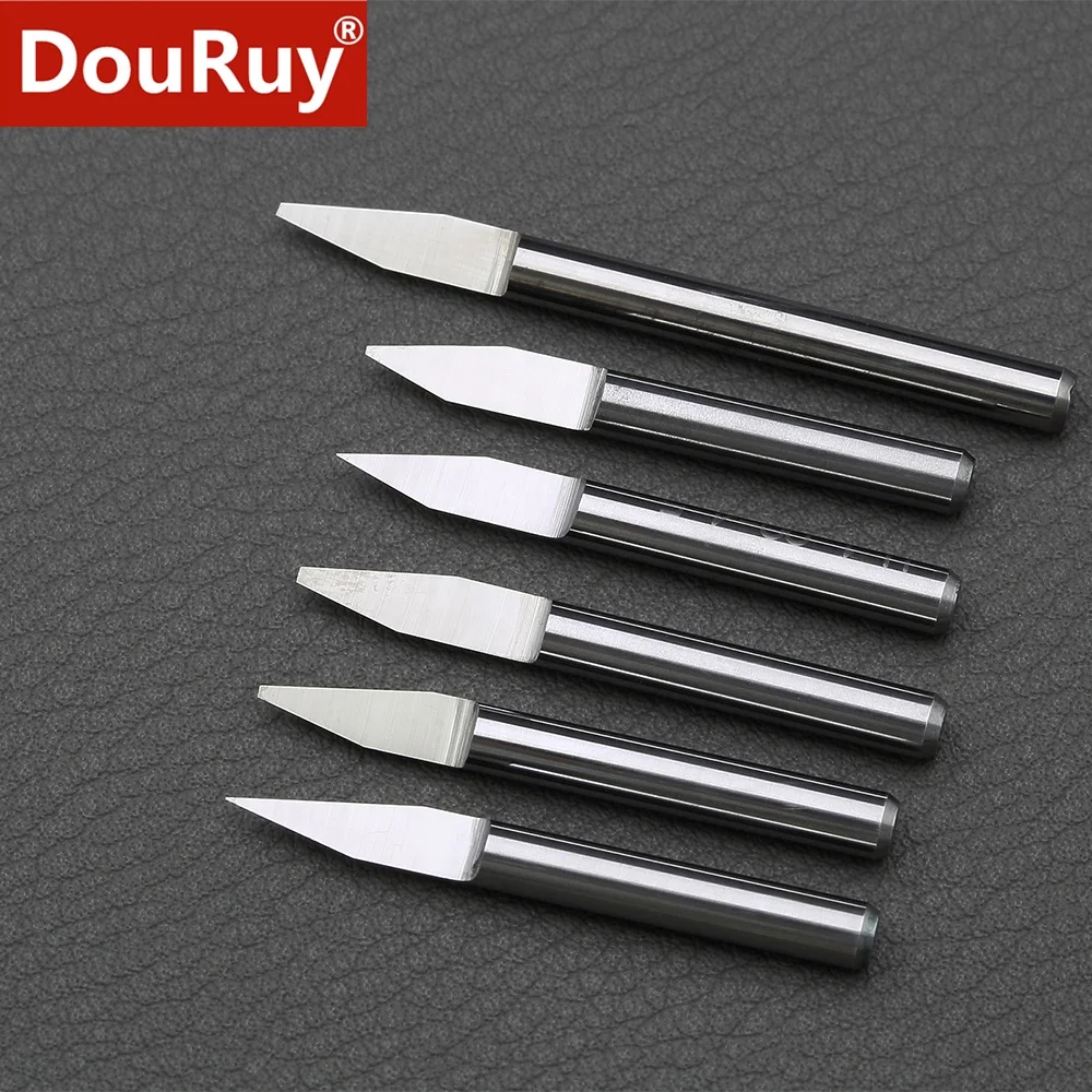 Solid Carbide Cnc V Engraving Cutting Tools Carving Bits Flat Bottom ...