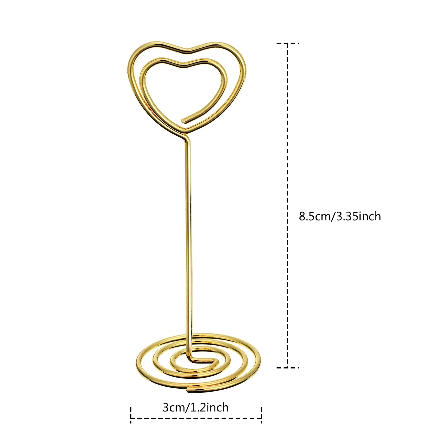 Heart Shaped Table Number Holders - Gold, Rose Gold, Silver