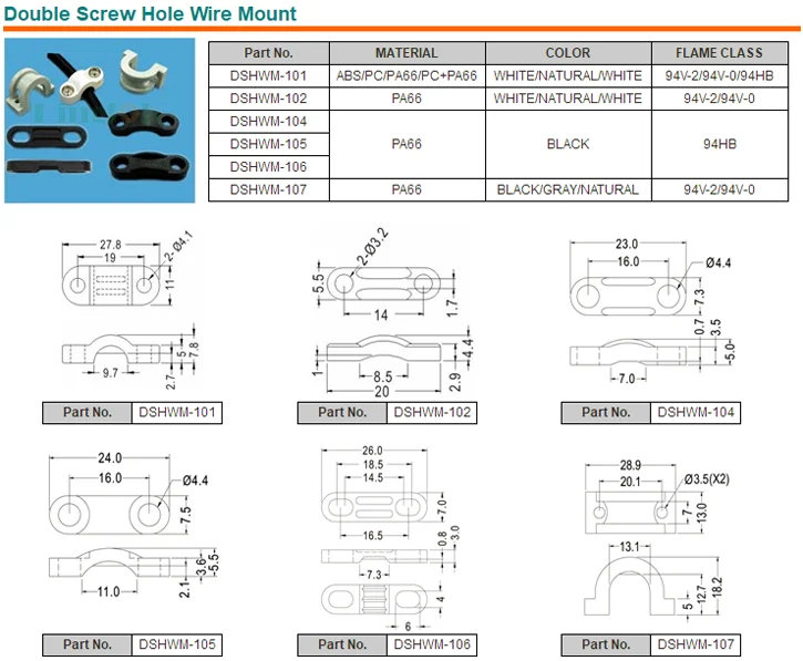 Double Screw Hole Wire Mount - Secure and Versatile
