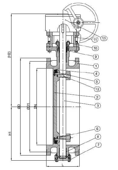 Face To Face Iso 5752 Series 13,14 Double Eccentric Butterfly Valve ...