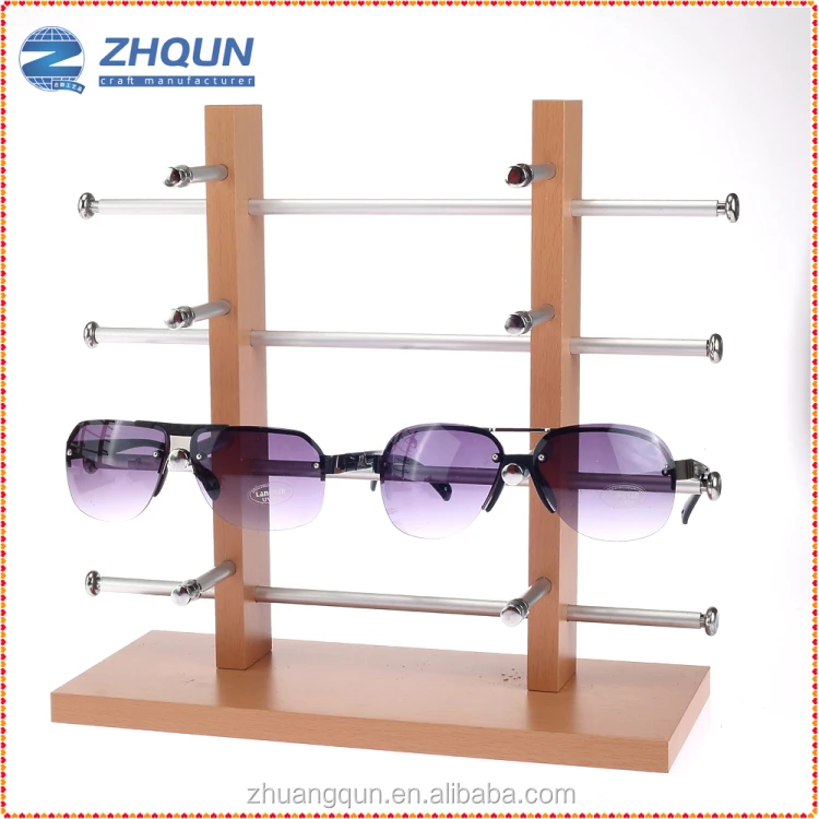 8-pair Wood Tree Grain Wooden Glasses Eyewears Display Stand